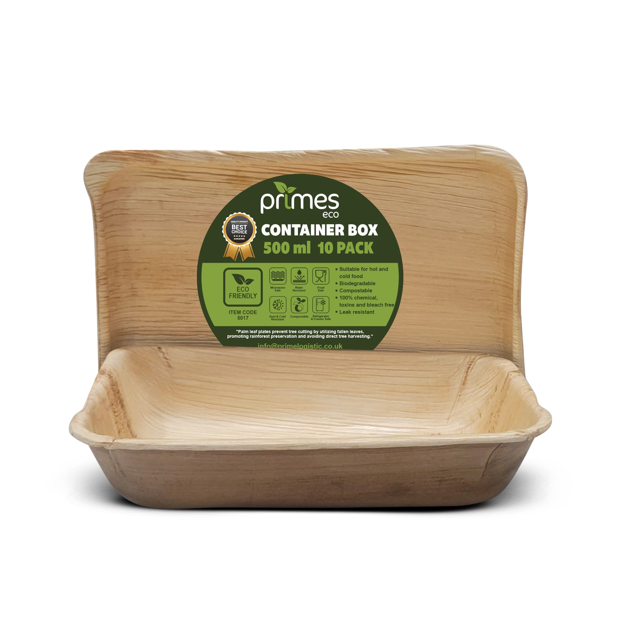 PRIMES DIY 500ML Capacity Areca Leaf Container Box, Made of Natural, F ...
